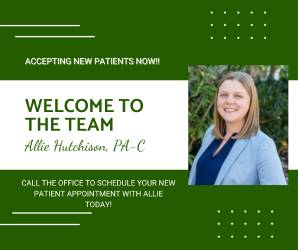 Welcome to the team Allie Hutchison, PA-C | Rose Hill Family Physicians